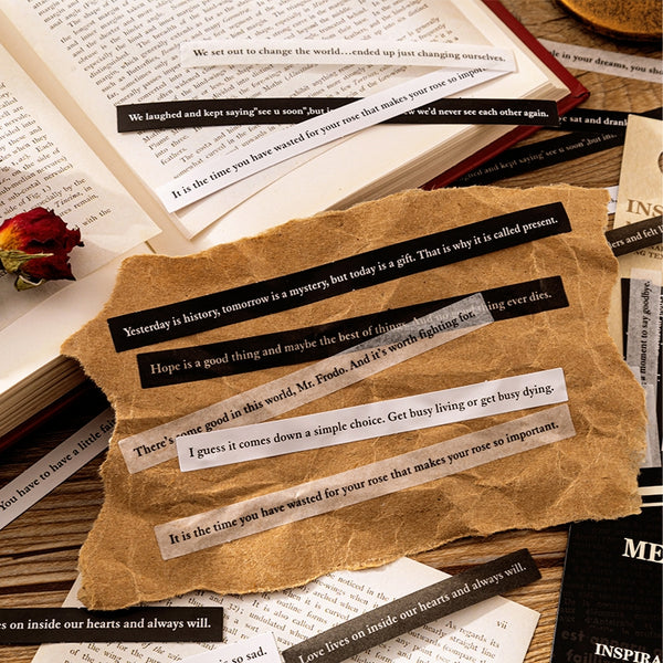 Inspiration Notes Vintage English Long Strip Sticker Pack - Dual ...