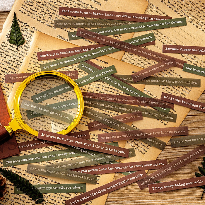 Inspiration Notes Vintage English Long Strip Sticker Pack - Dual ...