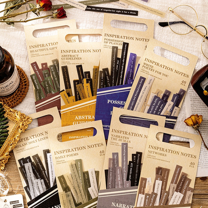Inspiration Notes Vintage English Long Strip Sticker Pack - Dual ...