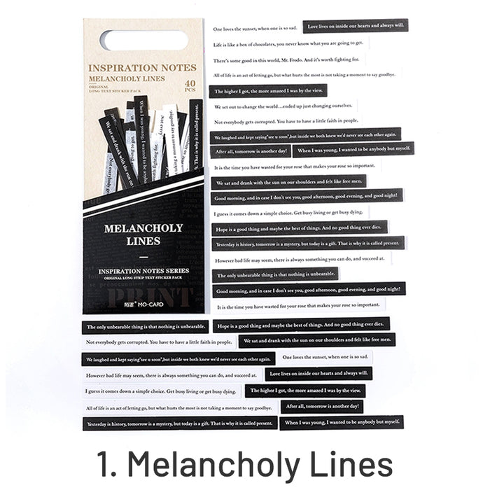 Inspiration Notes Vintage English Long Strip Sticker Pack - Dual ...