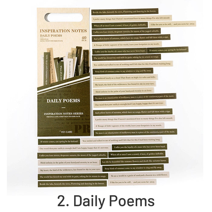 Inspiration Notes Vintage English Long Strip Sticker Pack - Dual ...