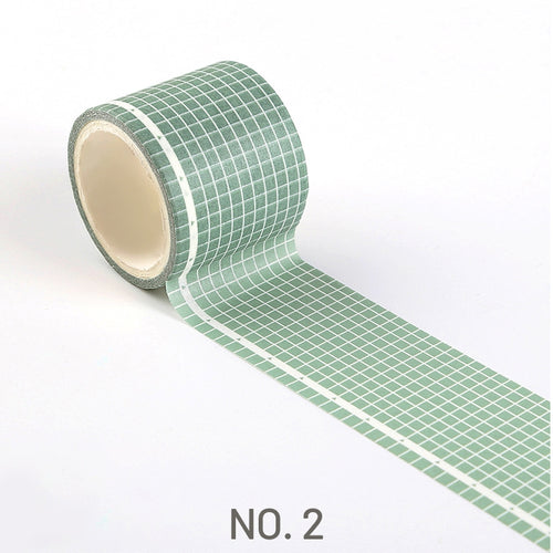 Simple Pure Color Grid Wide Washi Tape-Journals&Planners | Stamprints