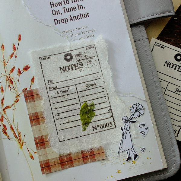 Literary Retro Note Bill Background Wooden Rubber Stamp | Stamprints