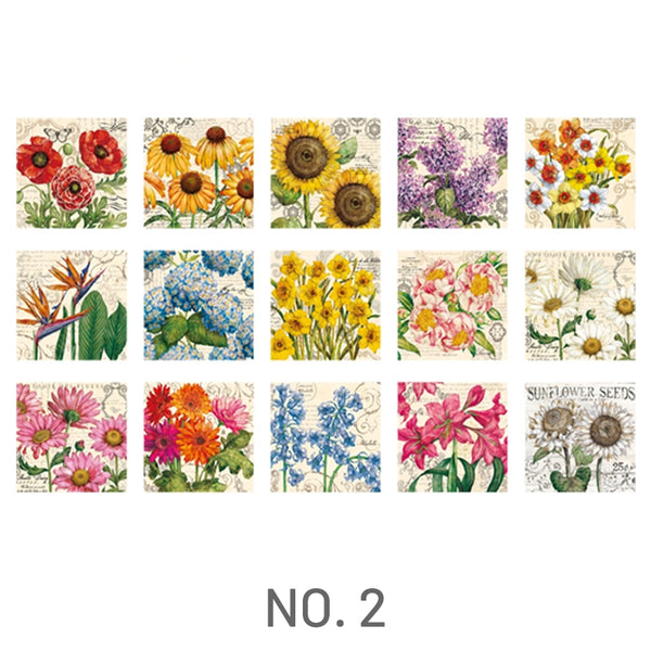 Square Vintage Floral Plant Scrapbook Paper Book- Journal | Stamprints