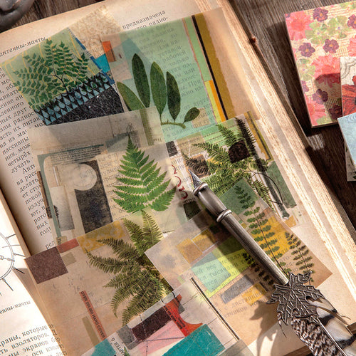 Square Vintage Floral Plant Scrapbook Paper Book- Journal | Stamprints