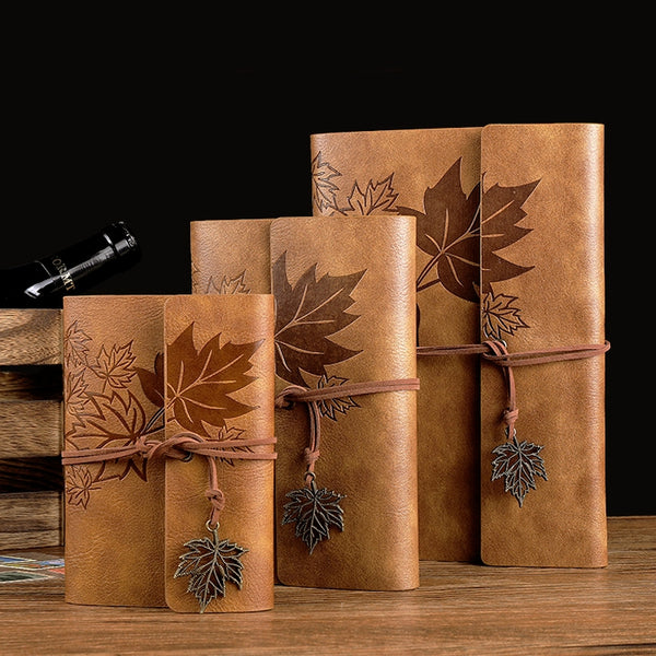 Vintage Loose-Leaf Maple Leaf Travel Notebook - Journal |Stamprints