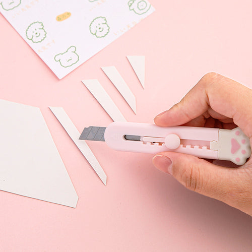 Mini Cute Cat Paw Utility Knife - Kawaii Pink Black White Cat Palm ...