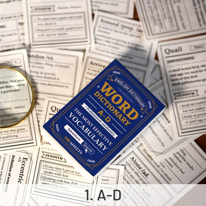 Mini Dictionary Retro English Words Scrapbook Paper - Pocket Dictionary ...