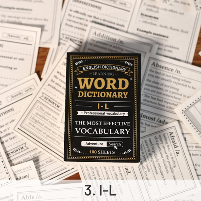 Mini Dictionary Retro English Words Scrapbook Paper - Pocket Dictionary ...