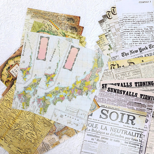 Vintage Old Book Pages Text Scrapbook Paper & Journal Paper|Stamprints