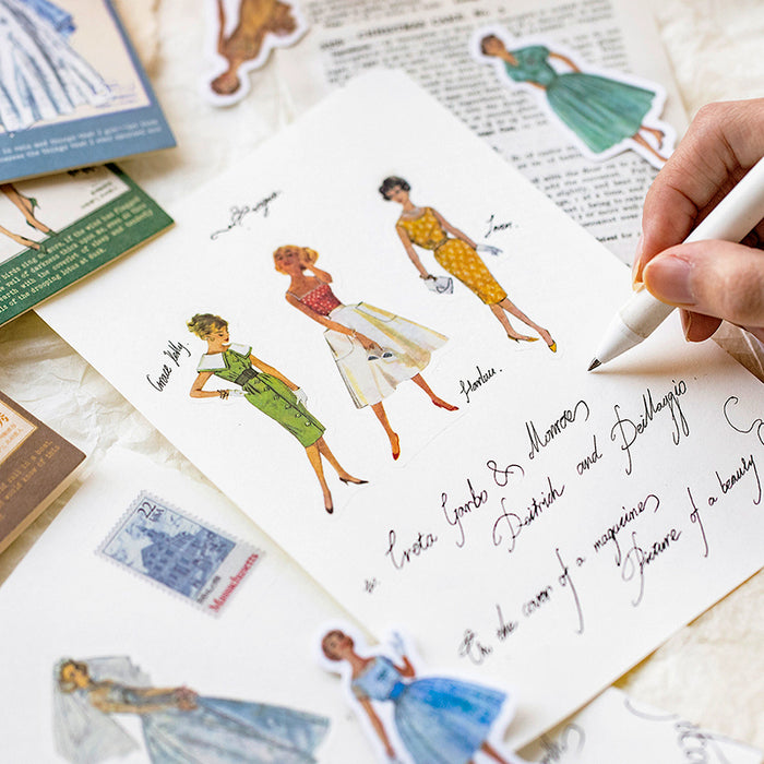 Nostalgic Fashion Show Vintage Characters Sticker Pack|Stamprints