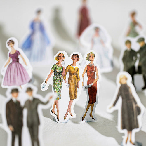Nostalgic Fashion Show Vintage Characters Sticker Pack|Stamprints
