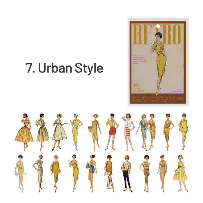 Nostalgic Fashion Show Vintage Characters Sticker Pack|Stamprints