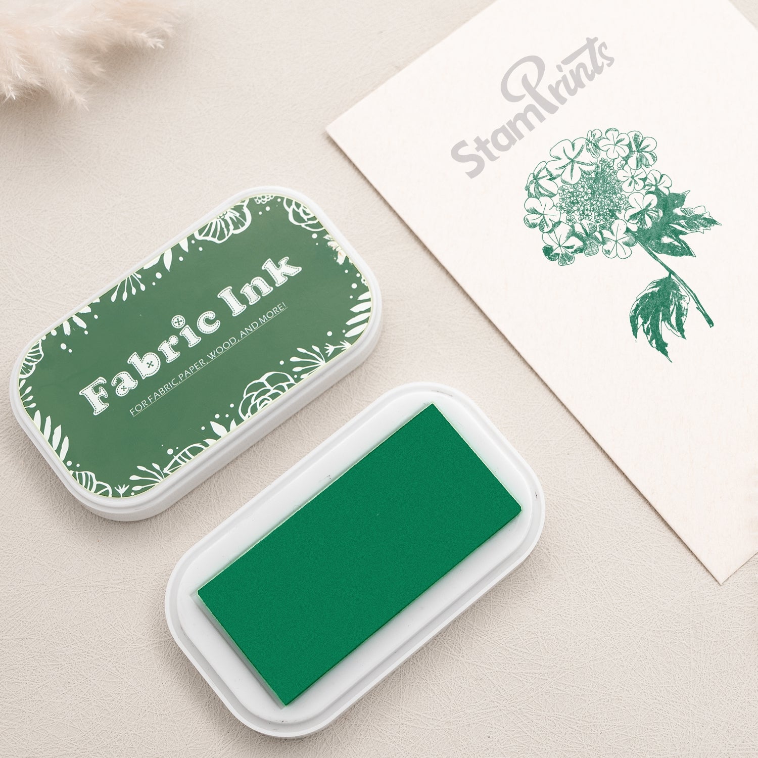 Emerald Oil-Based Fabric Ink Pad | Vibrant Stamp Inking Pad for Crafts