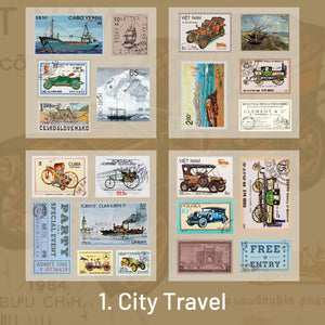 Vintage Messenger Retro Stamp Stickers for Journal | Stamprints