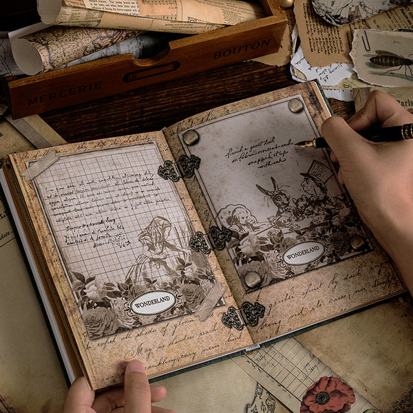 Old Times Vintage Art Scrapbook Notebook-Hardcover Journal|Stamprints