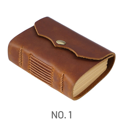 Vintage Handmade Leather Mini Pocket Notebook - Stamprints