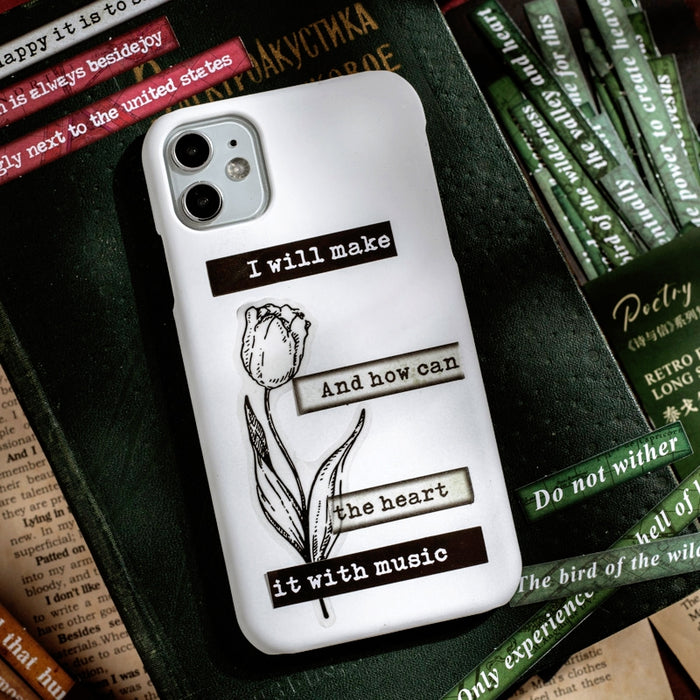 Poems and Letters Vintage English Long Strip Border Sticker Pack - Add ...