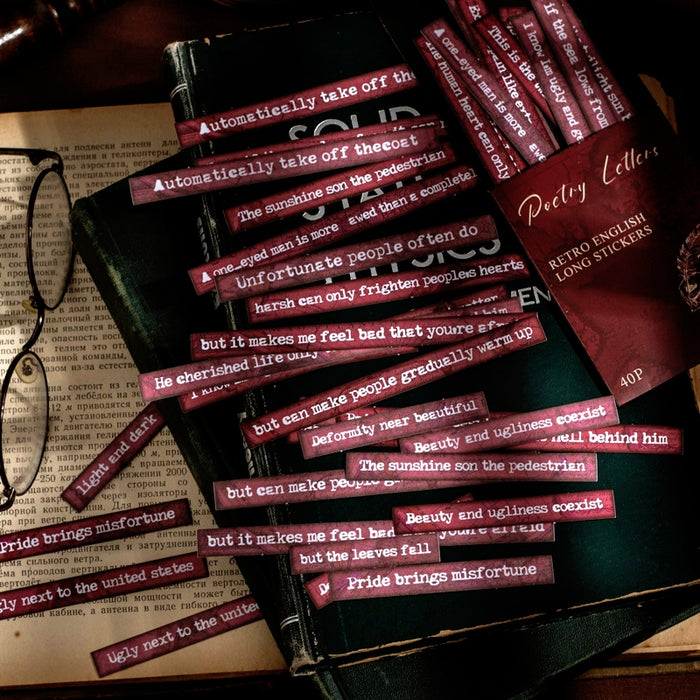 Poems and Letters Vintage English Long Strip Border Sticker Pack - Add ...