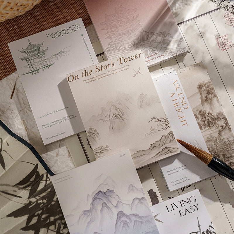 Poetic Oriental Traditional Chinese Style Landscape Journal Note Paper ...