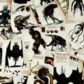 Retro Dark Cthulhu Horror Monster Spider Scrapbook Paper | Stamprints