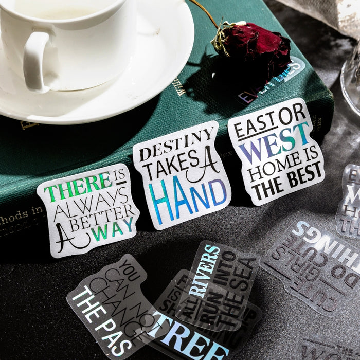 Retro English Words Headline Sticker Pack - Journal Decoration | Stamprints