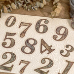 Retro Digital Numbers Clear Stickers | Stamprints
