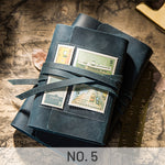 Retro Leather Travel Notebook Tri-Fold Design by Stamprints - A5, A6, A7