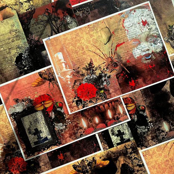 Retro Vampire Horror Doll Junk Journal Scrapbook Paper | Stamprints
