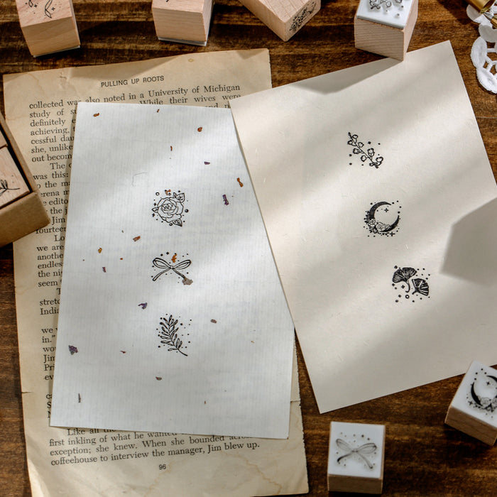 Simple Plant Basic Wooden Rubber Stamp Set-DIY Decoration | Stamprints