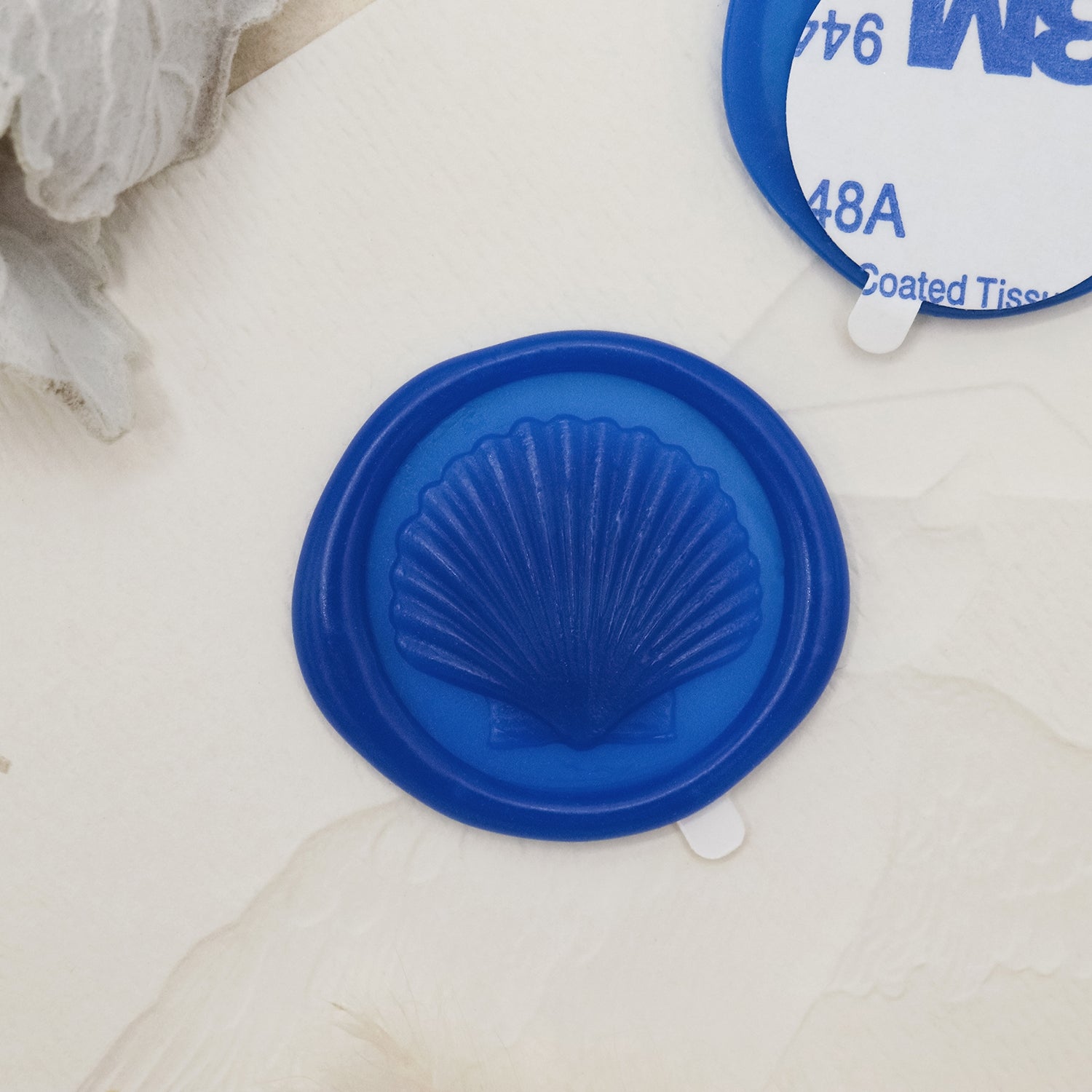 3D Relief Seashell Wax Seal Stickers | Self-adhesive | Stamprints