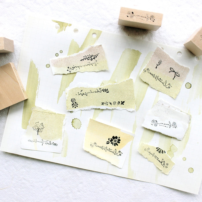 Fancy Font English Words Wooden Rubber Stamp -Text Stamps | Stamprints