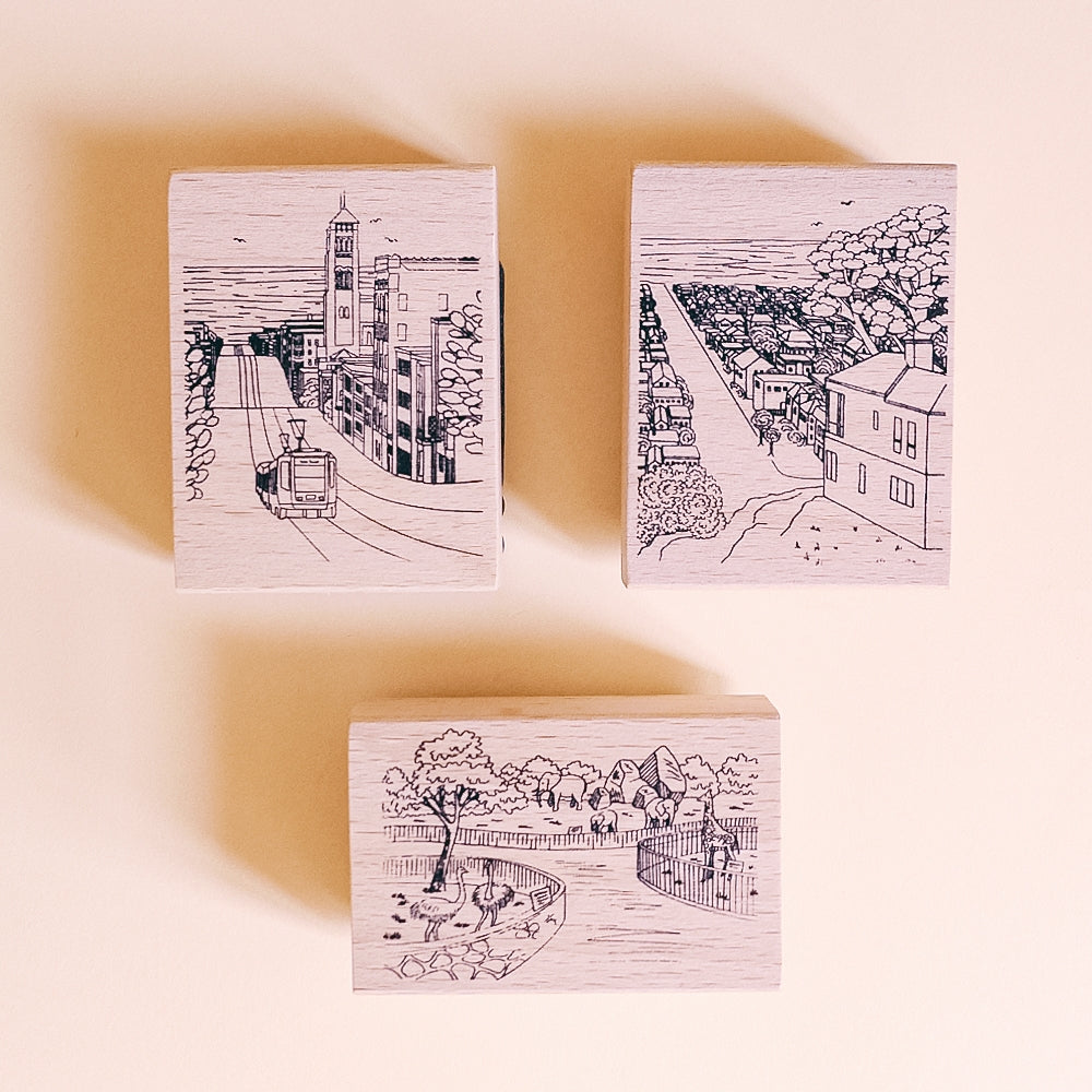 Custom Landscape Illustration Rubber Stamp | Stamprints
