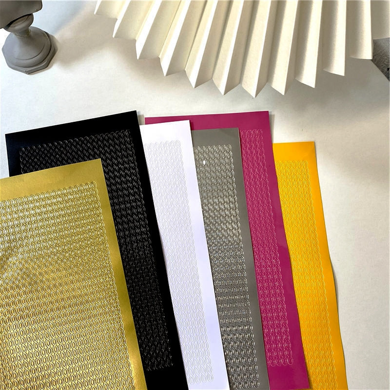 Unique Stripe Gilding Chain Sticker | Metallic Gold Design | Stamprints