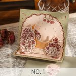 Romantic Vintage 3D Pop-Up Rose Cards Set | Stamprints