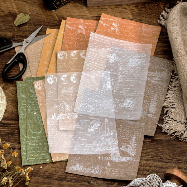 Simple English Text Tracing Paper Scrapbook Paper Pack Deco|Stamprints