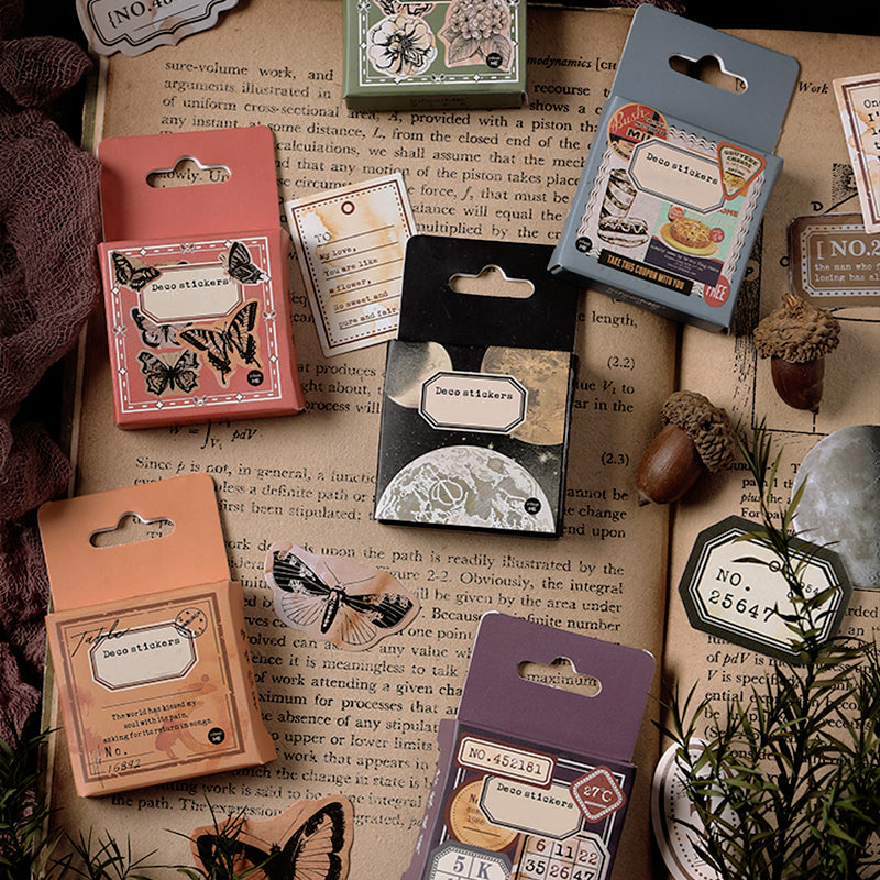 Retro Letter Small Boxed Self-Adhesive Stickers | Stamprints Collection