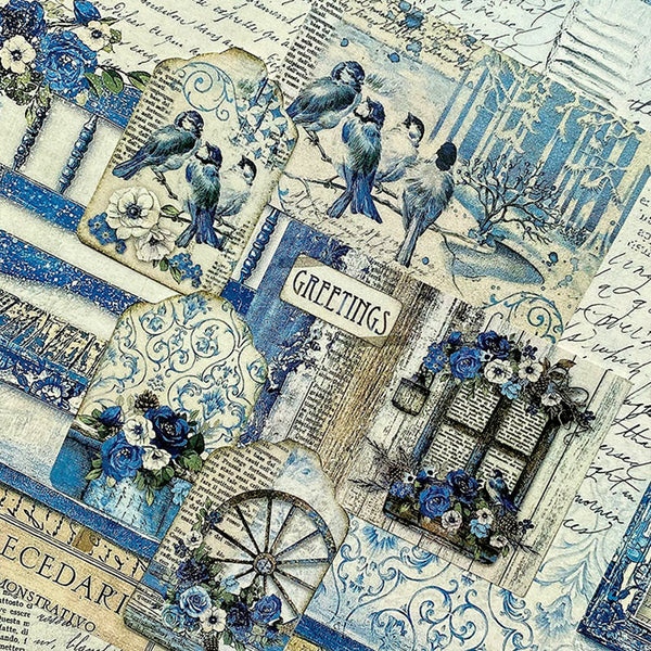 Vintage Flower Bird Scrapbook Paper | Rustic Nature Journal Supply