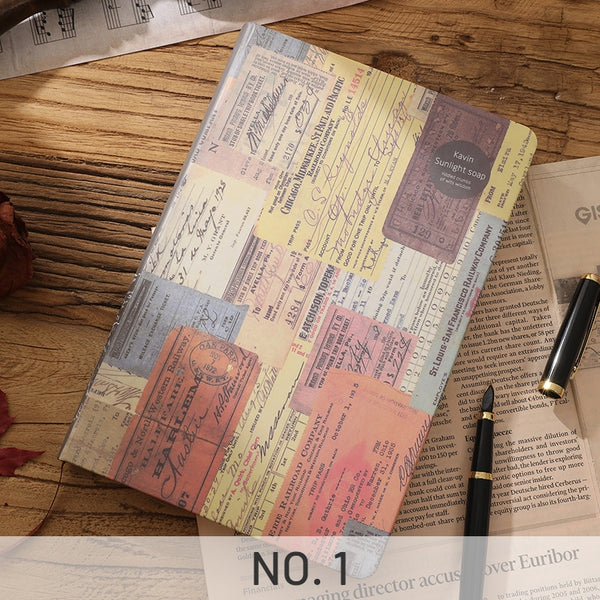 Vintage Antique Colored Illustration Journal Notebook-Diary|Stamprints