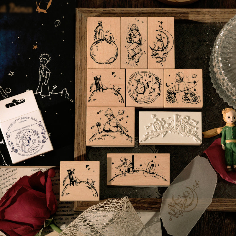 Vintage Prince & Rose Wood Stamp | Romantic Fairy Tale DIY
