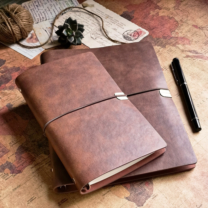 Vintage PU Leather Loose-Leaf Notebook by Stamprints | A5, A6, B5 Sizes