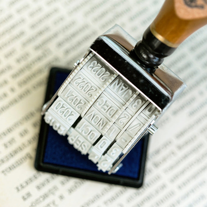 Vintage Zakka Wooden Roller Postmark Date Stamp-Roller Date Stamps ...