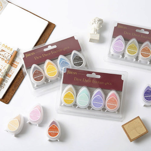 4-PCS Dew Drop Shape Ink Pad Set - Inking Rubber Stamping | Stamprints